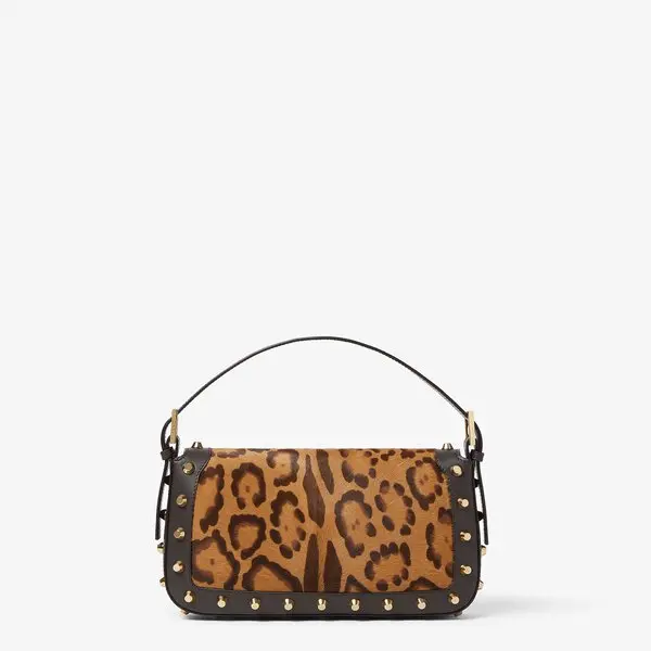 Fendi Baguette® 26424 Jaguar Print Cavallino Leather Bag With Studs